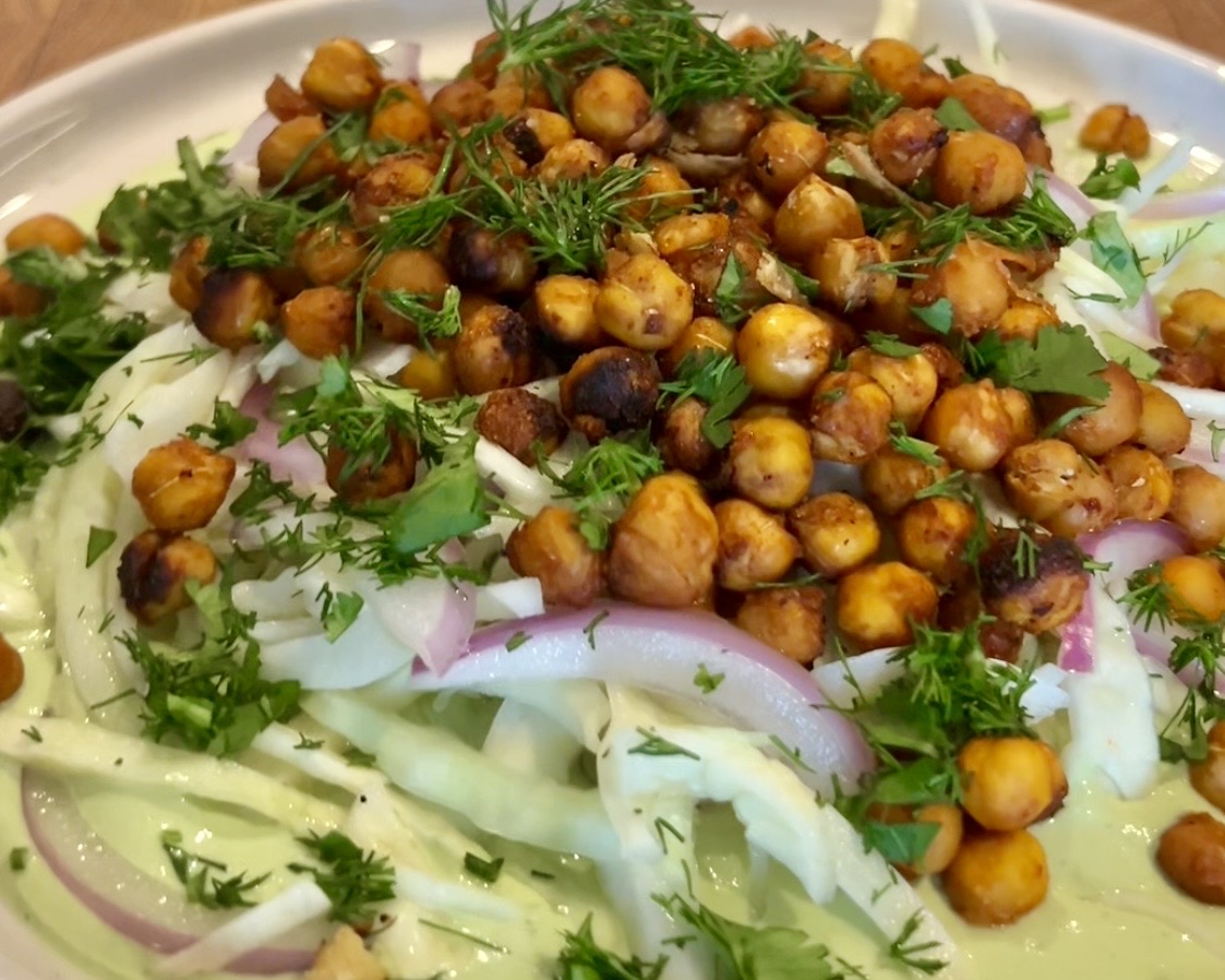 Cabbage & Roasted Chickpea Salad - Minaelle's Kitchen